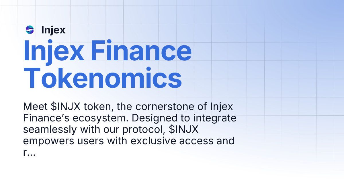 Injex Finance Tokenomics | Injex